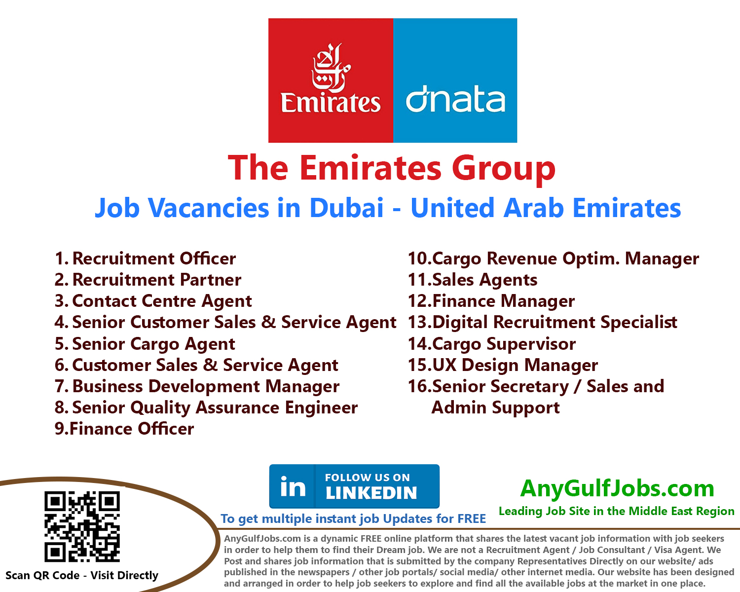 Emirates Group Jobs | Careers - Dubai – UAE - 2025