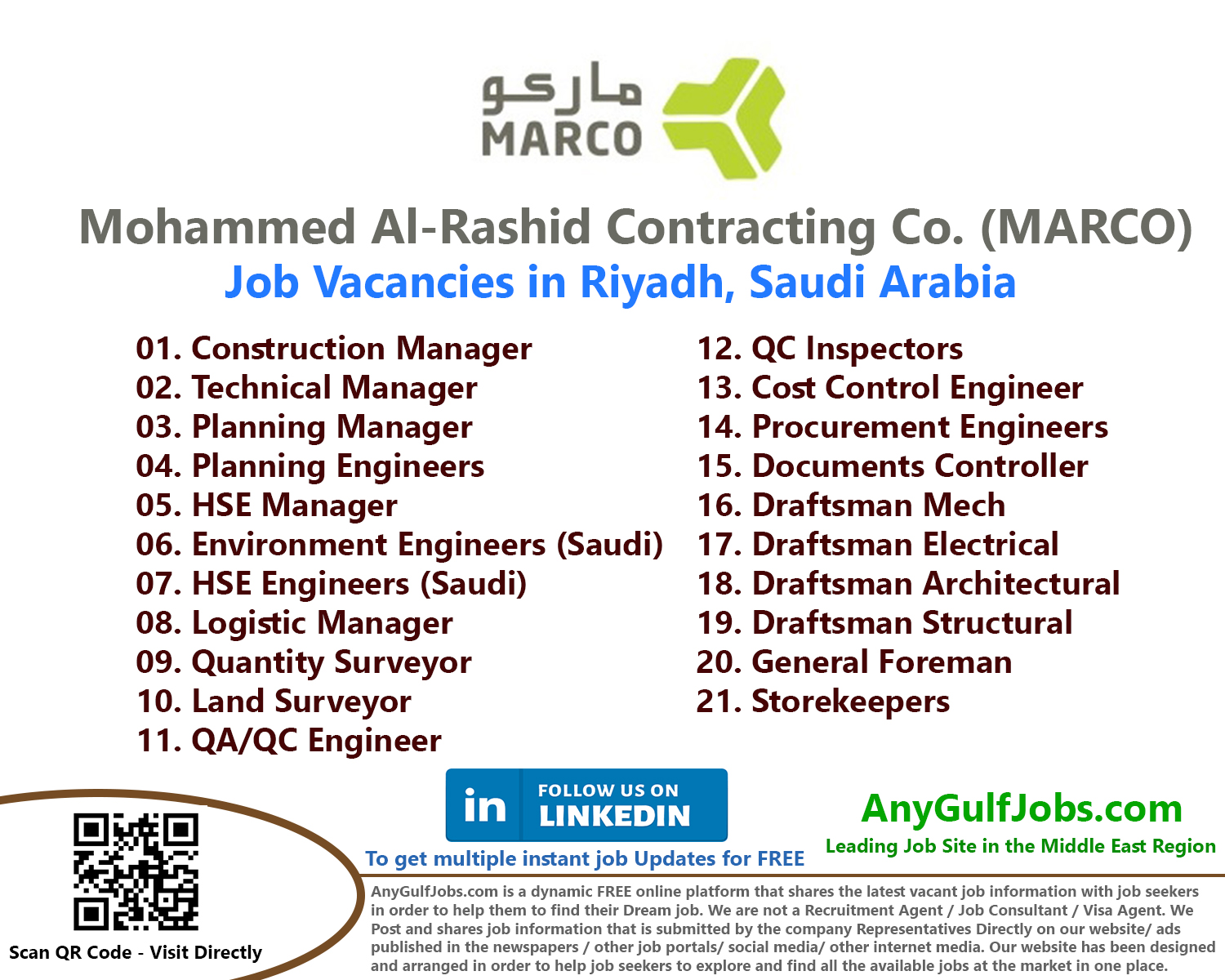 MARCO Job Vacancies - Riyadh, Saudi Arabia 2023 - AnyGulfJobs.com
