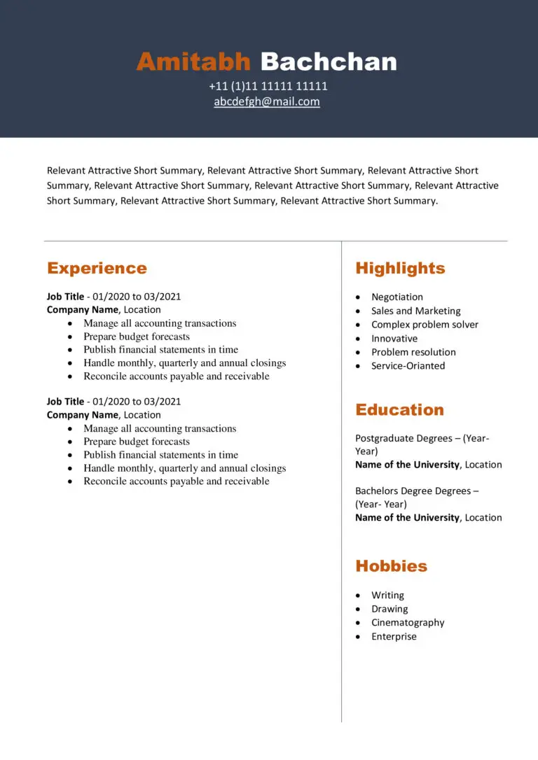 Free Download Professional CV Templates - Editable DOC - 2026