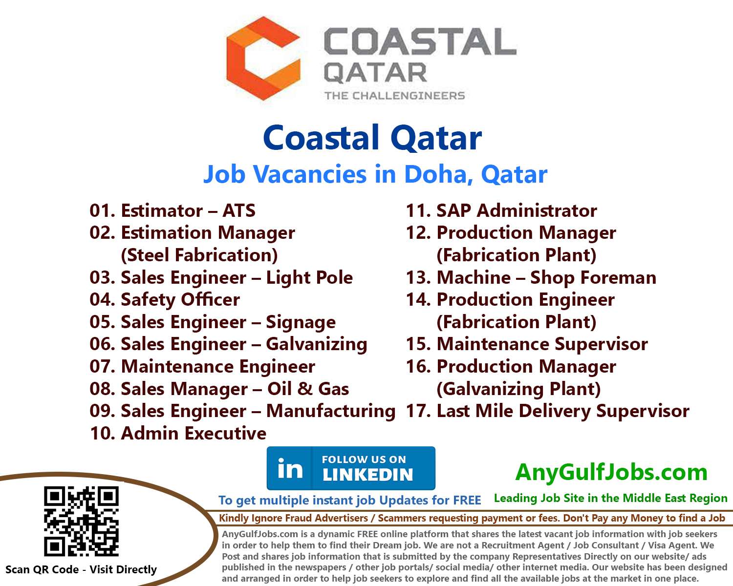 QD-SBG Construction WLL Job Vacancies - Doha, Qatar 2025 - AnyGulfJobs.com