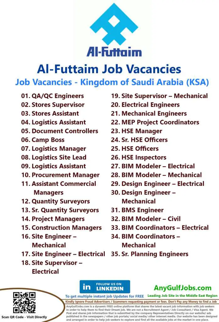 Al-Futtaim Job Vacancies - KSA 2025 - AnyGulfJobs.com