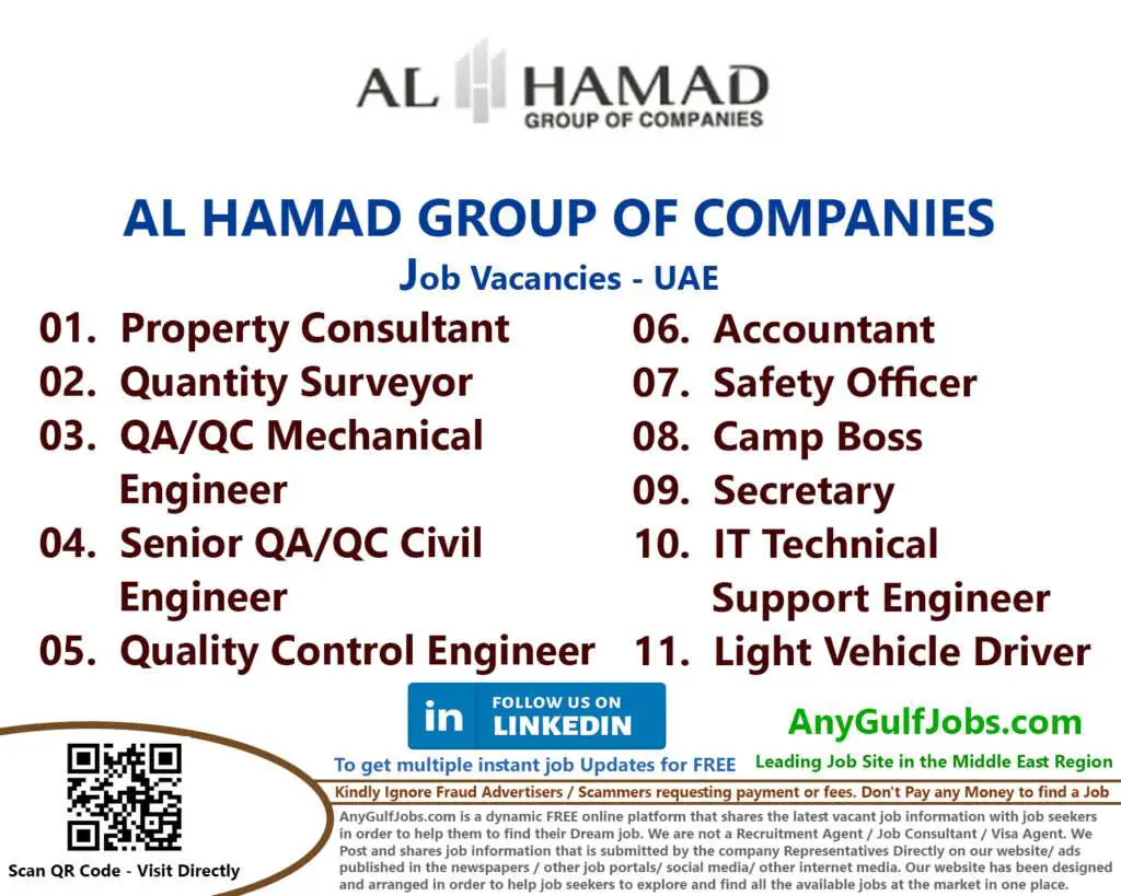 AL HAMAD GROUP Jobs | Careers - UAE - 2025