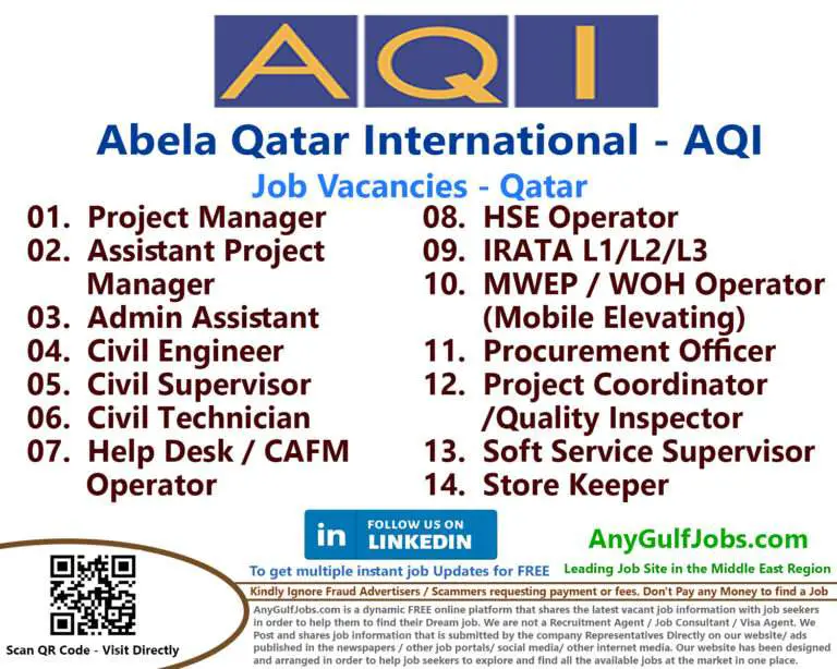 Abela Qatar International(AQI) Jobs | Careers - Qatar - 2026