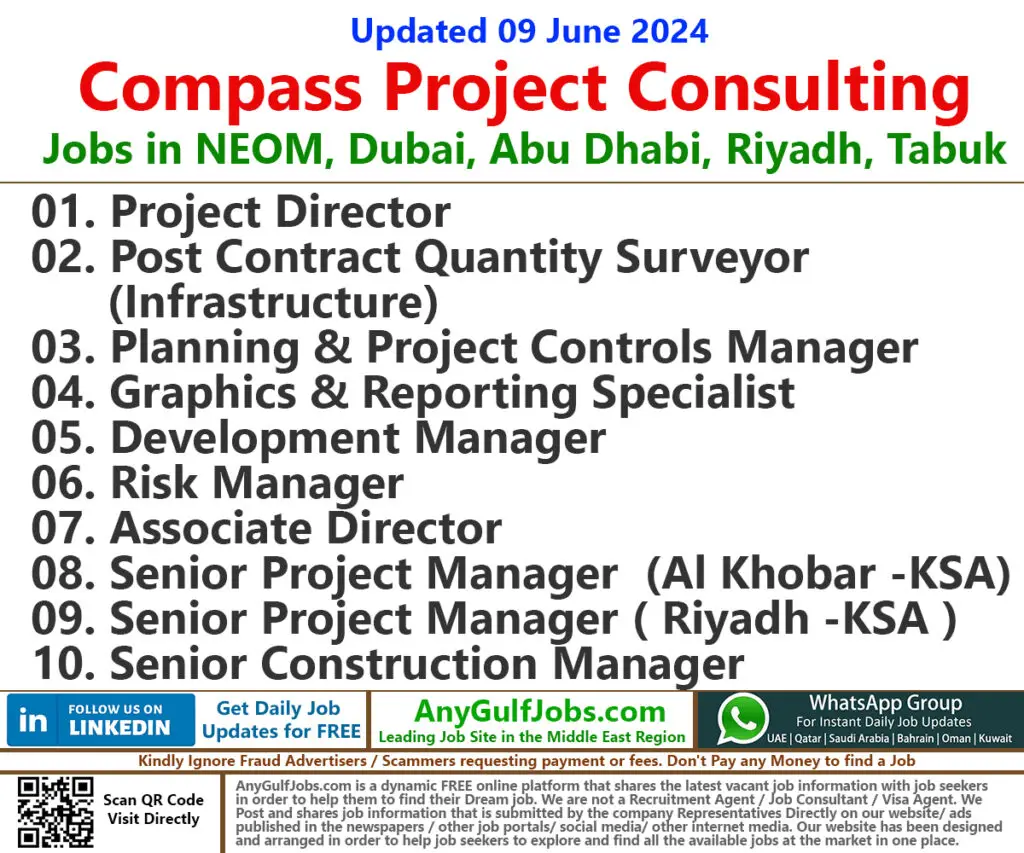 Compass Project Consulting Job Vacancies 2025 - AnyGulfJobs.com