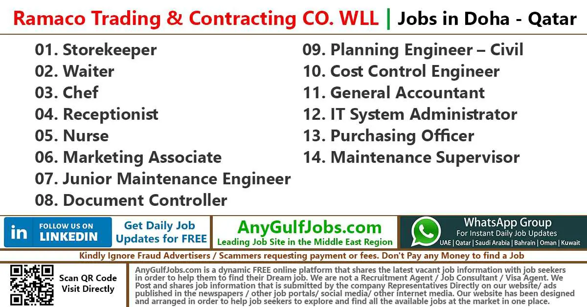 Ramaco Trading & Contracting Co. WLL Jobs | Careers - Doha, Qatar - 2023