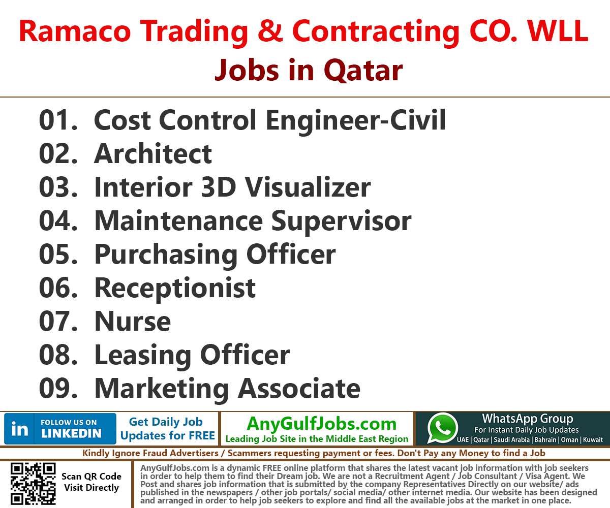 Ramaco Trading & Contracting Co. WLL Jobs | Careers - Doha, Qatar - 2023
