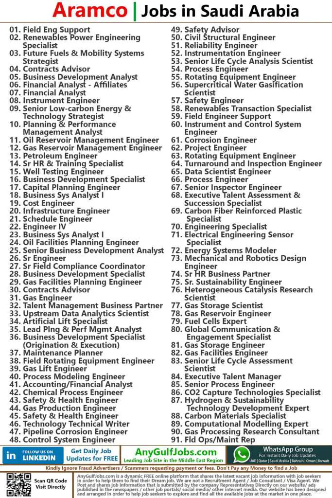 Aramco Jobs | Careers - Saudi Arabia - 2024