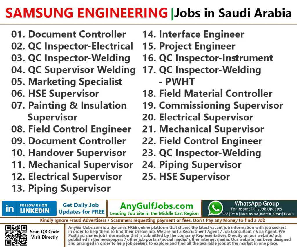 SAMSUNG ENGINEERING Jobs | Careers - Saudi Arabia - 2023