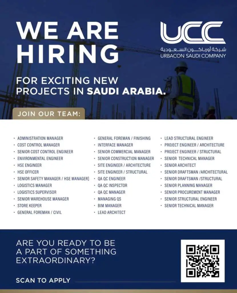 UCC Jobs in Saudi Arabia - (February - 2026) - AnyGulfJobs.com