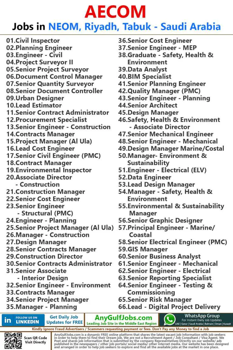 AECOM Jobs | Careers - Saudi Arabia - 2024