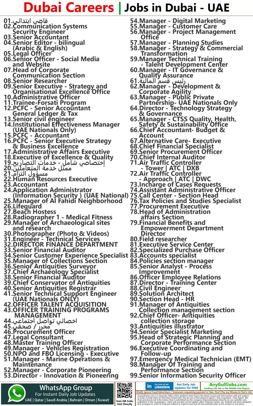 Dubai Careers Jobs | Careers - United Arab Emirates - 2026