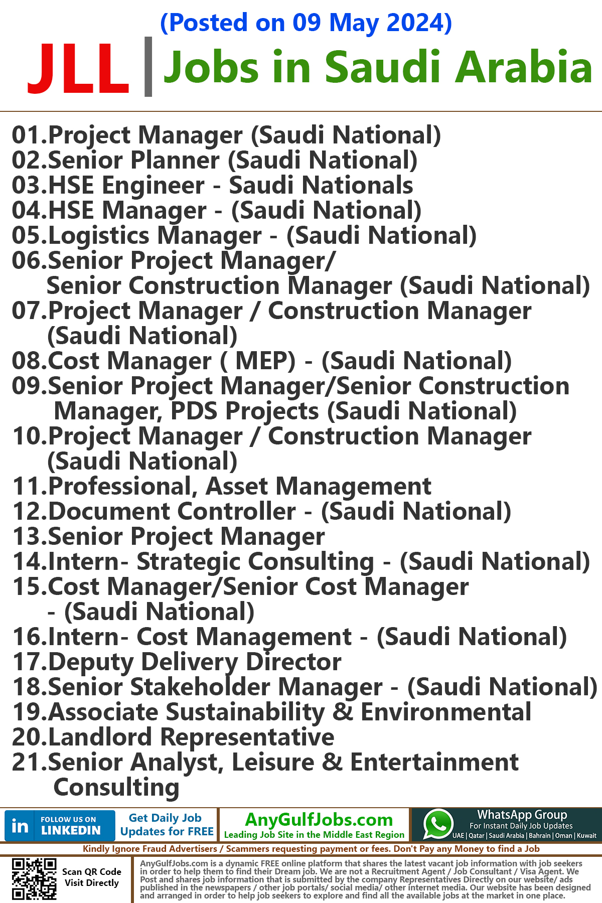 JLL Jobs in Saudi Arabia - (June - 2024) - AnyGulfJobs.com