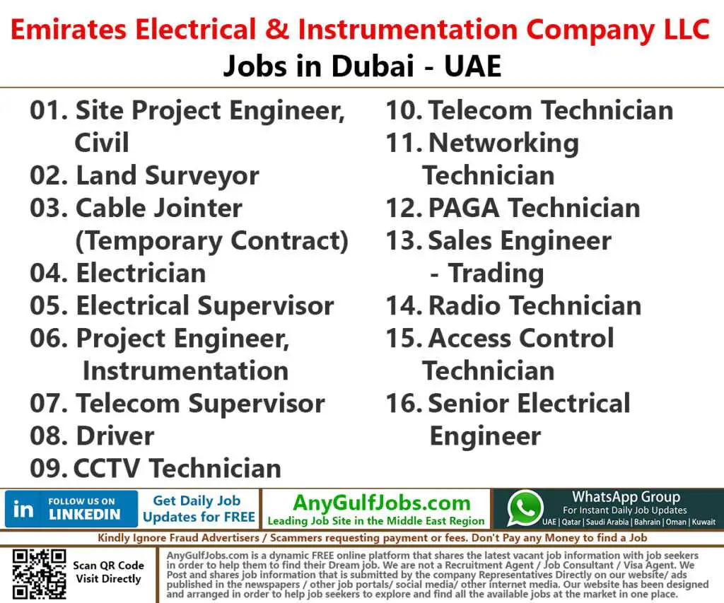 Emirates Electrical & Instrumentation Company LLC Jobs | Careers ...