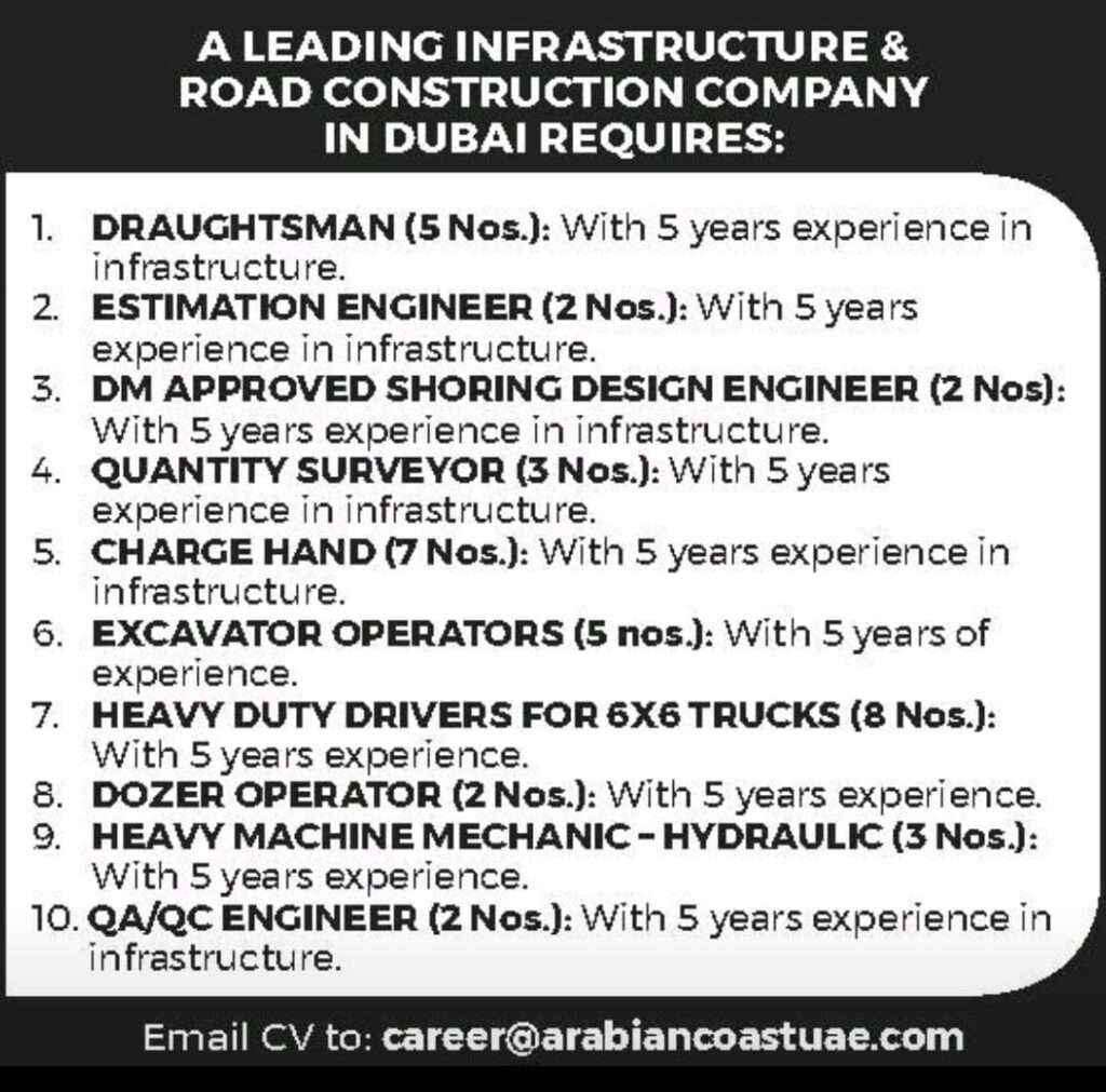 Arabian Coast Contracting LLC Jobs in United Arab Emirates - (April ...