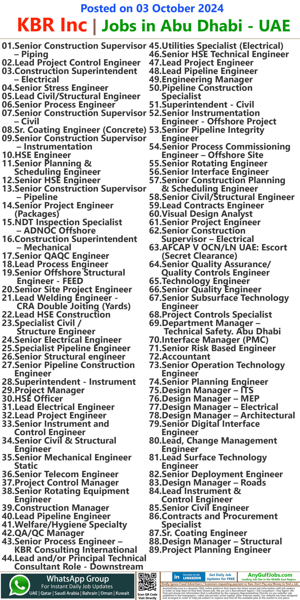 KBR Inc Jobs | Careers - Abu Dhabi - UAE - 2024