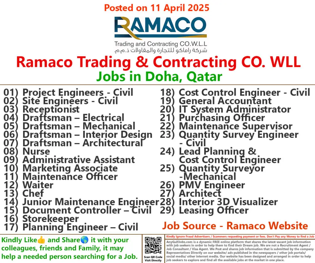 Ramaco Trading & Contracting Co. WLL Jobs | Careers - Doha, Qatar - 2025