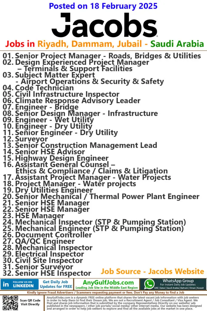 Jacobs Jobs | Careers - Saudi Arabia - 2025
