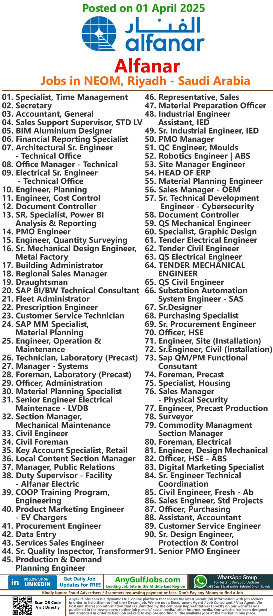 Alfanar Jobs | Careers - Saudi Arabia - KSA - 2025