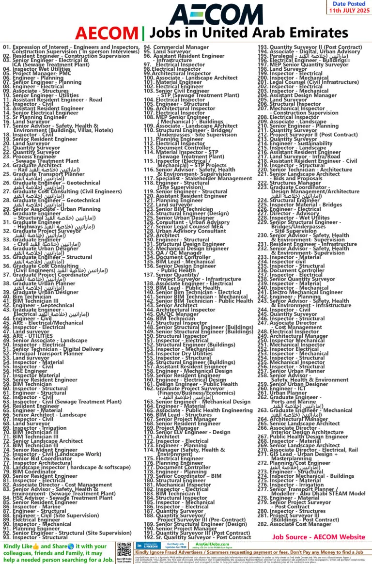 AECOM Jobs | Careers - Dubai, Abu Dhabi - UAE - 2025