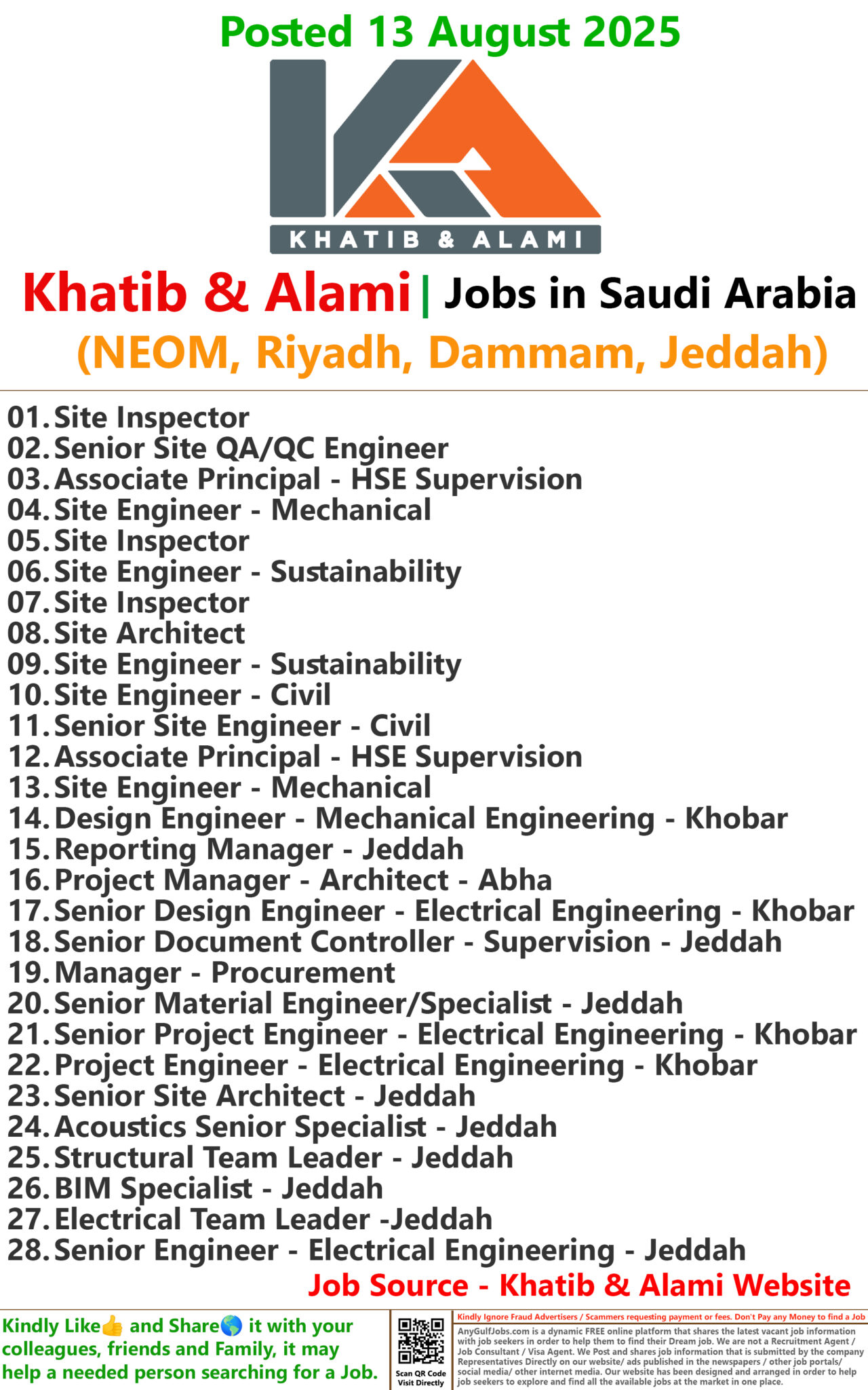 Khatib & Alami Jobs in Saudi Arabia - (September - 2025) - AnyGulfJobs.com