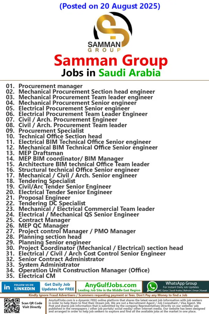 Samman Group Jobs | Careers - Saudi Arabia - 2026