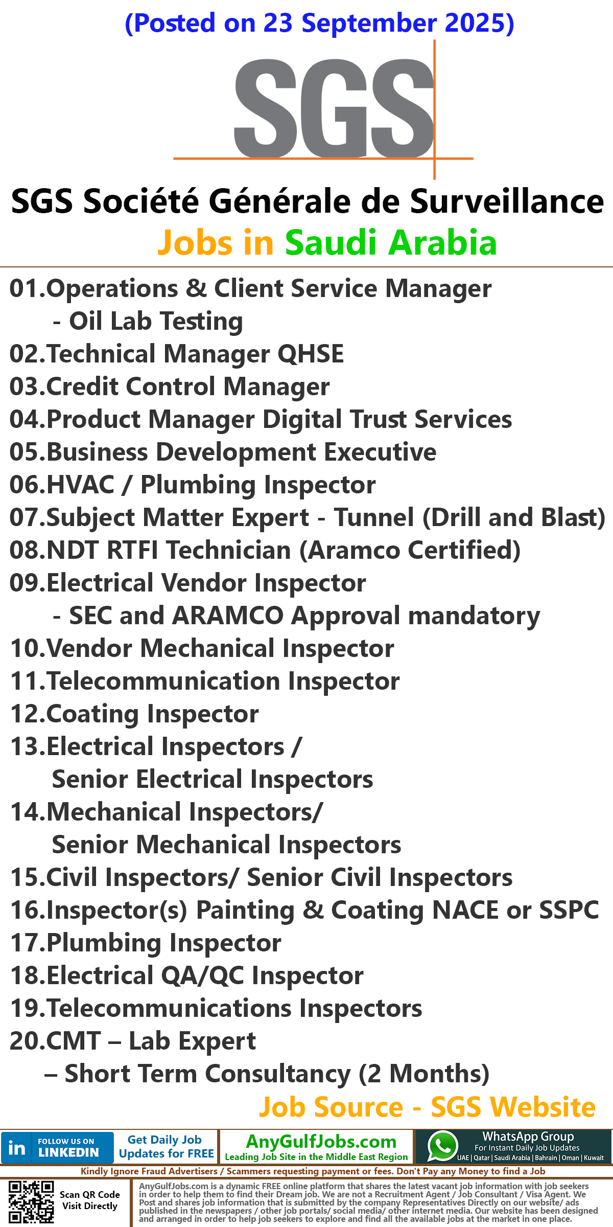 SGS Jobs in Saudi Arabia - (January - 2026) - AnyGulfJobs.com