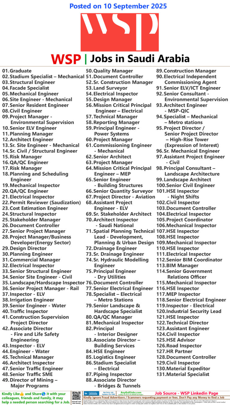 WSP Jobs | Careers - Saudi Arabia - 2026