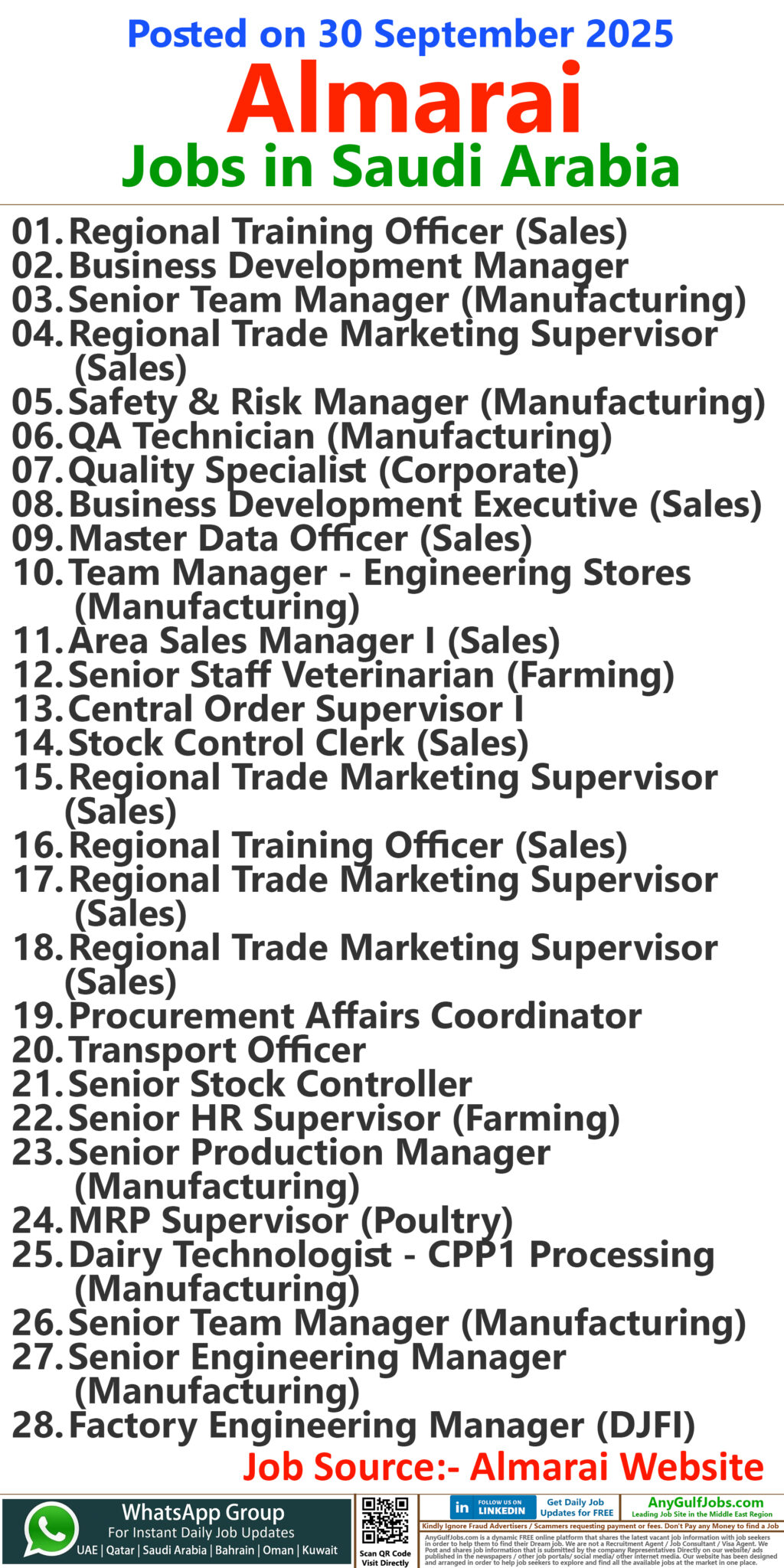 Almarai Jobs | Careers - Saudi Arabia - 2026
