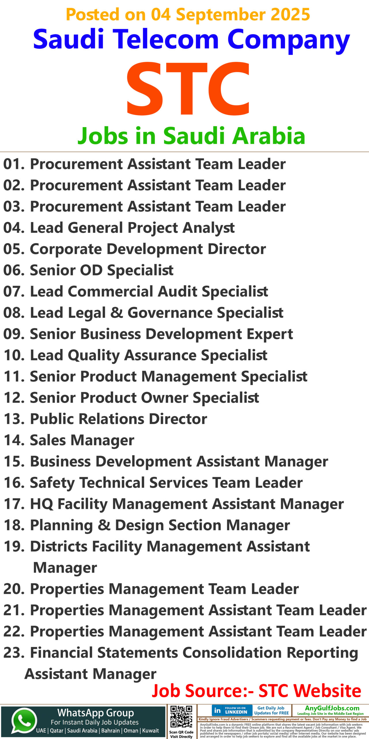 Saudi Telecom Company (STC) Jobs in Saudi Arabia - (December - 2025 ...